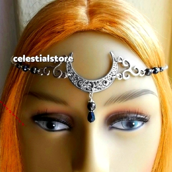 Accessories | Wicca Moon Triskele Headpiece Gothic Head Chain Moon ...